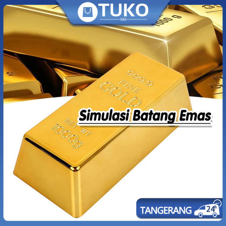 Emas Simulasi / Mainan Batangan Emas / Pirate Gold Bar Treasure 1000g ...