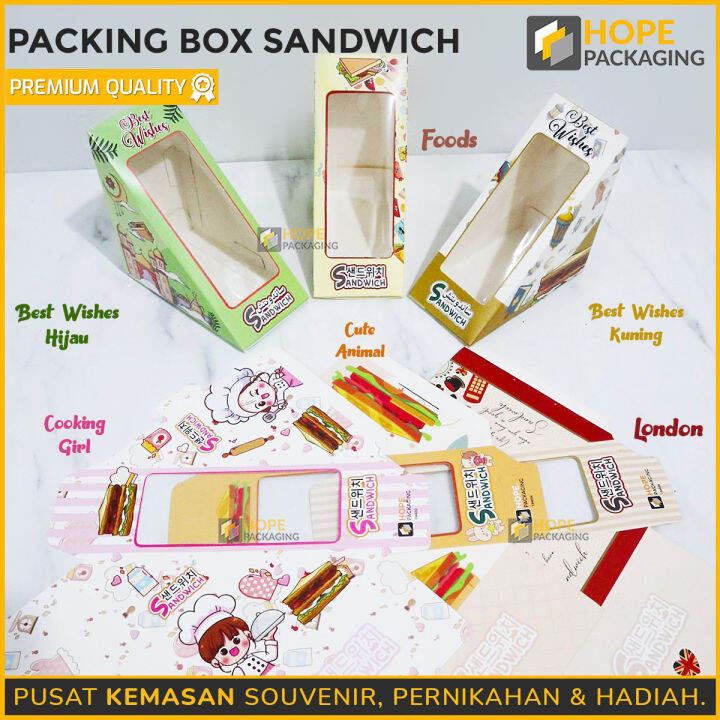 [5 pcs] Kemasan Box Sandwich Kotak Packing/ Box Kotak Paper Craft Roti ...