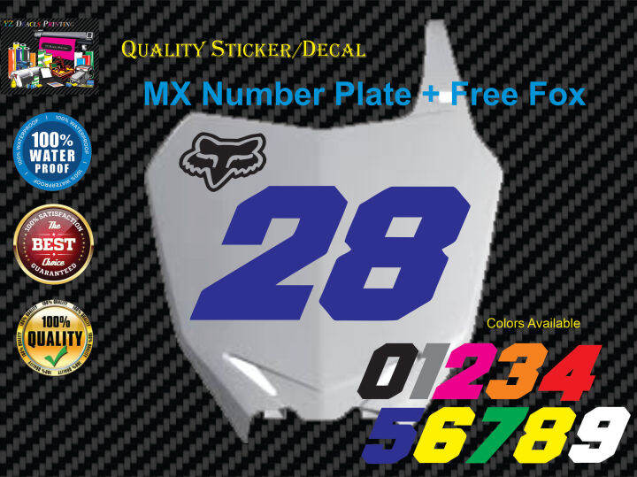 Enduro MX Front & Side Panel Personalize Number Vinyl Sticker (Code ...