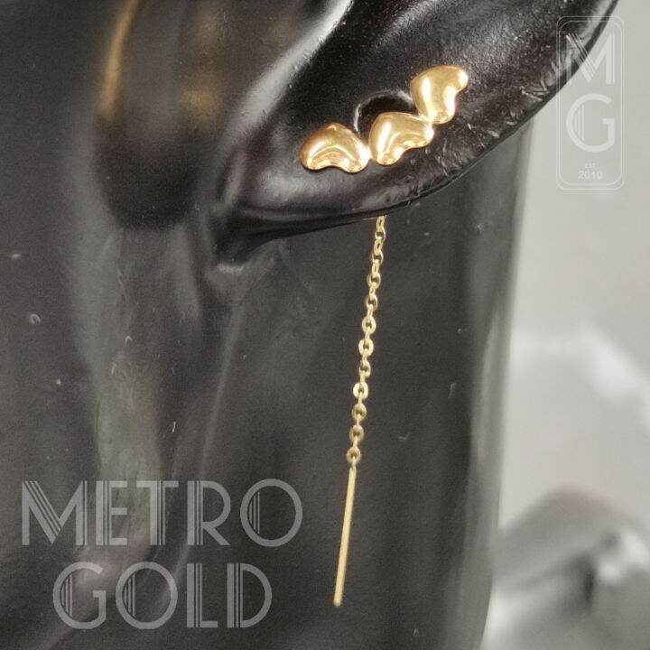 18K Saudi Gold 3 Hearts Tic Tac Earrings | Lazada PH