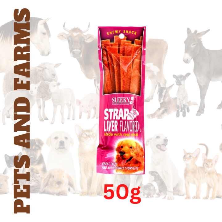 SLEEKY CHEWY STRAP SNACK 50 GRAMS PACK DOG TREATS LIVER FLAVORED | Lazada PH