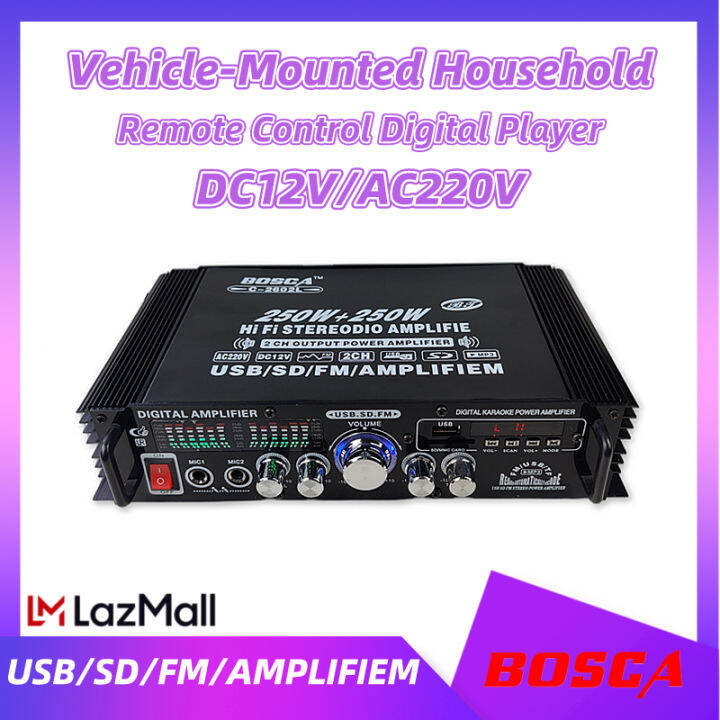 BOSCA 2CH 250W+250W Bluetooth HI-FI Stereo Karaoke Audio Power ...