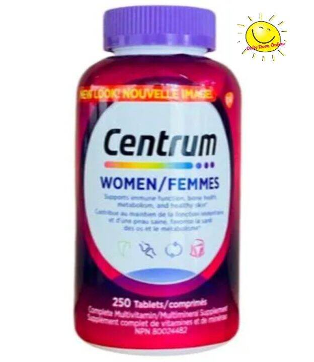 Centrum Women, 250 Tablets, New Packaging, Proudly Canadian, Exp. 05/ ...