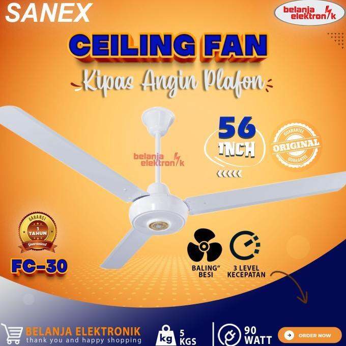 Kipas Angin Baling Baling Plafon Ceiling Fan Sanex Fc-30 Cmc 56 Inch ...