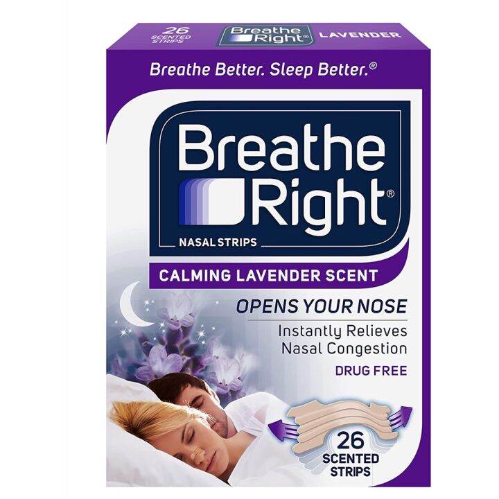 Breathe Right Nasal Strips, Lavender, Nasal Congestion Relief due to ...