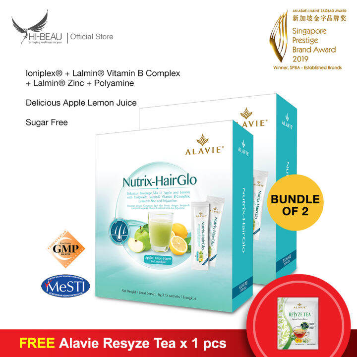 2 boxes ALAVIE Nutrix-HairGlo 15 sachets (total 30s) *Hair Skin Nails ...