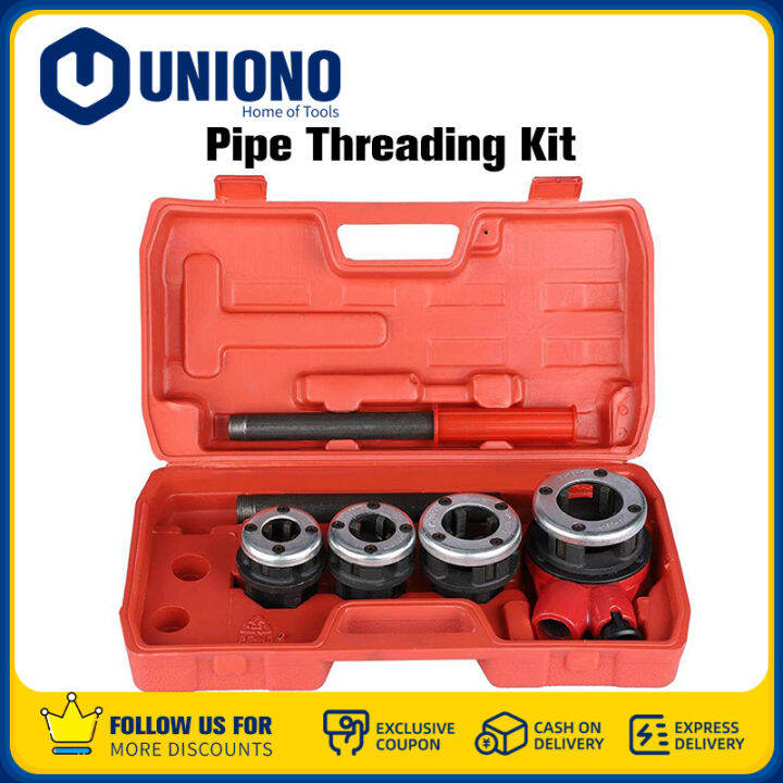 Uniono 3/4pcs Dies Pipe Threading Kit 1/2" 3/4" 1" 1-1/4" Pipe threader ...
