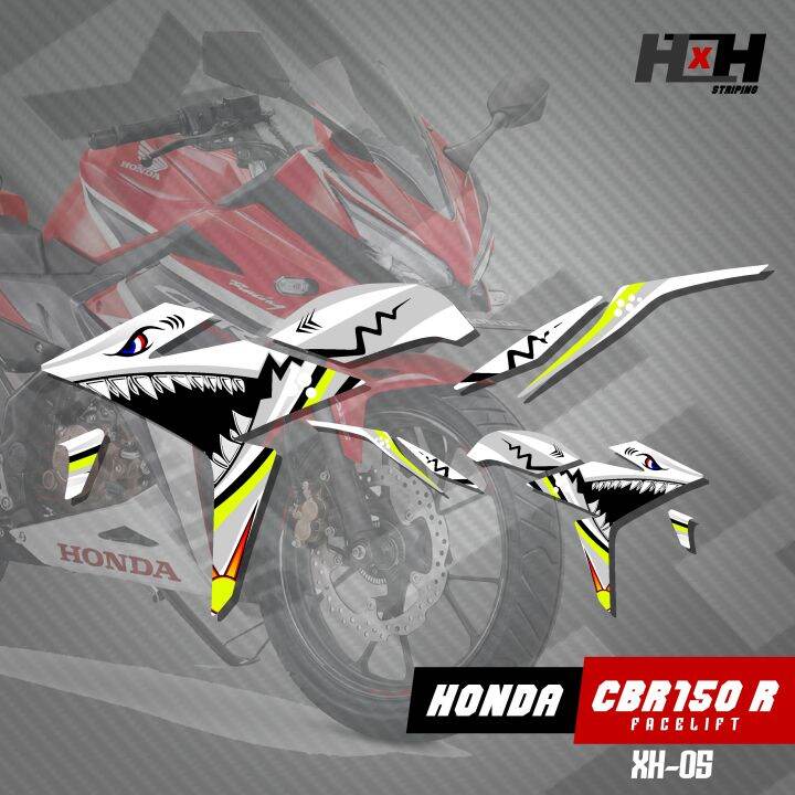 Stiker Striping Variasi Decal CBR 150 Desain Hiu Shark Mangap XH-05 ...