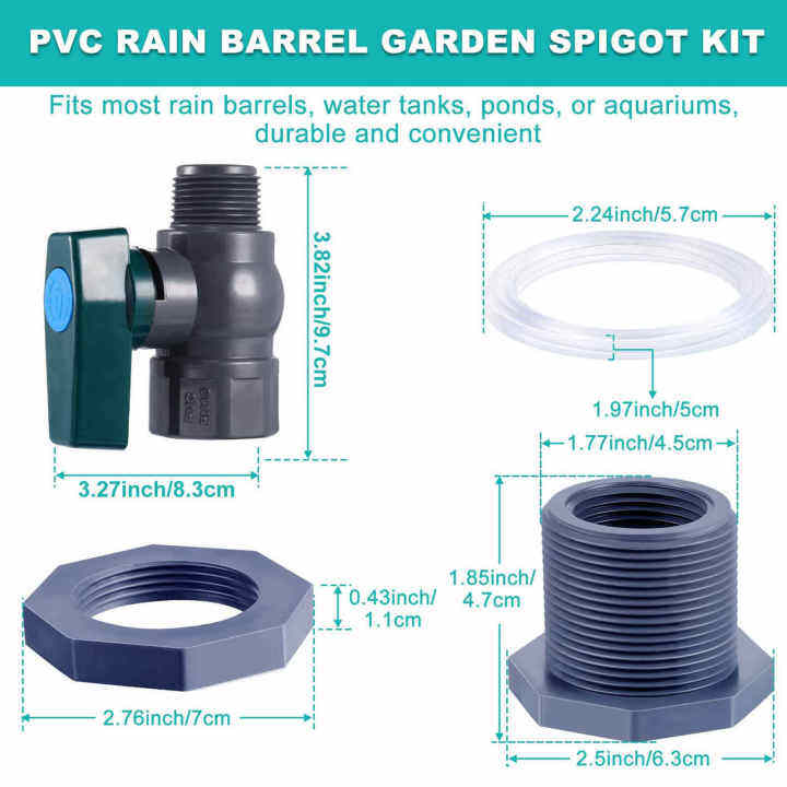 Rain bucket diverter kit PVC bucket accessories Ball valve Garden ...