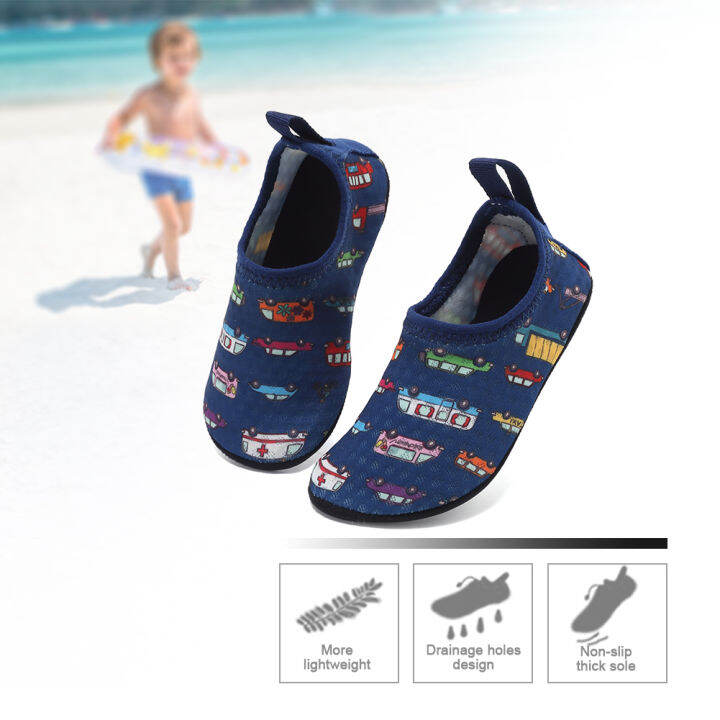 aqua shoes for kids Ocean themed print water shoes boys rubber beach ...