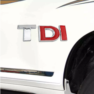 Tdi 3d Metal Silver Red Emblem Body Logo Badge for Volkswagen Audi ...
