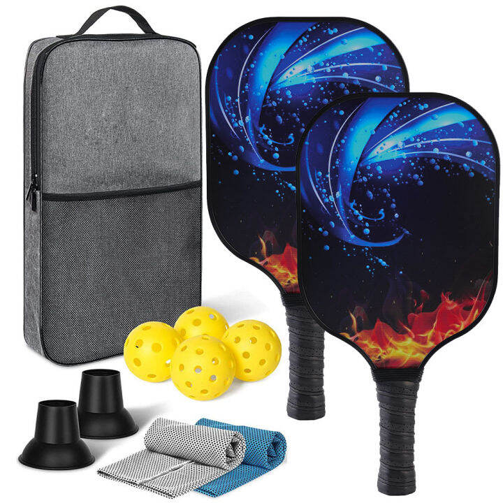 Pickleball Paddles Set, Lightweight Carbon fibre Surface Pickle Ball ...