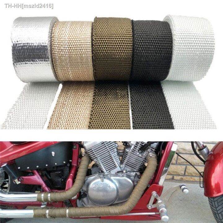 Titanium/Black Exhaust Heat Wrap Roll for Motorcycle Fiberglass Heat ...