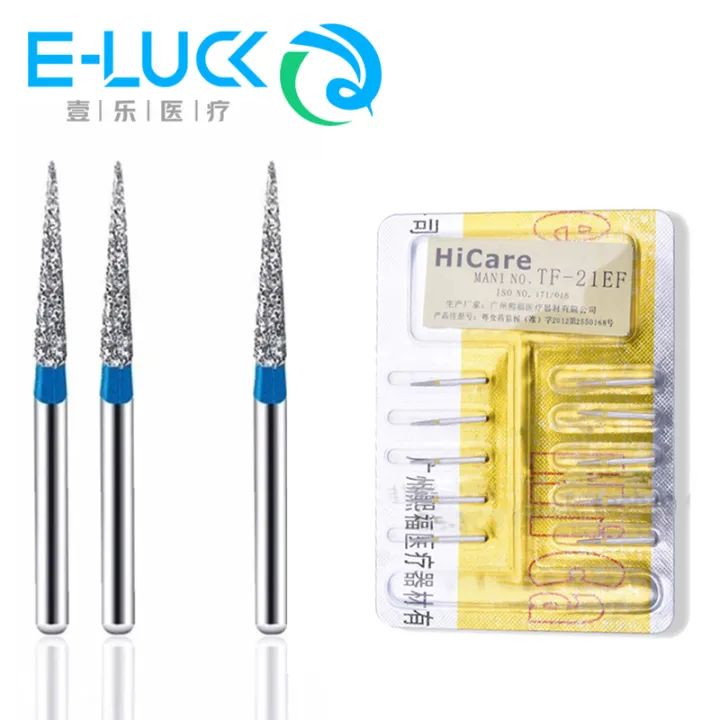 TF Series Dental Diamond FG 1.6mm Burs High Speed Round Head Bur 10pcs ...