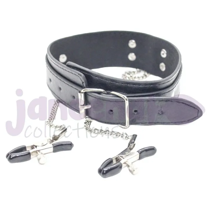 BDSM Collars and Nipples Clamps Bondage Set Slave Fetish Sex Toy Bondage Black | Lazada PH