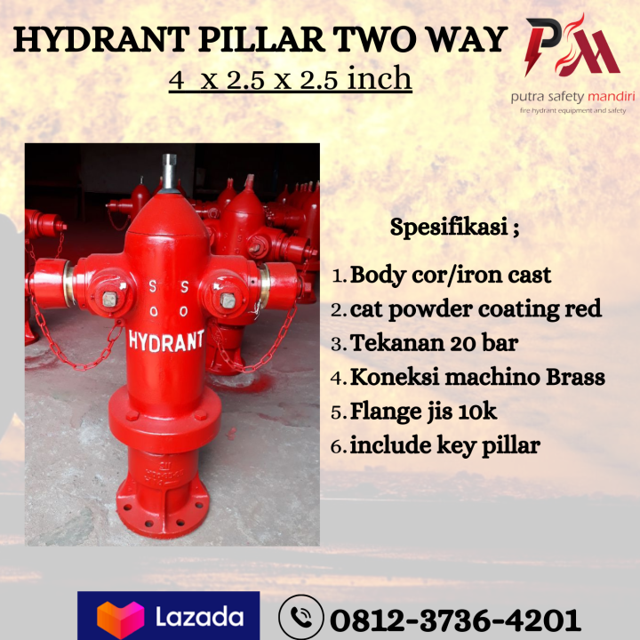 FIRE HYDRANT PILLAR ZEKI IRON CAST MACHINO 20 BAR JIS 10K 2 CABANG TERMINAL AIR PEMADAM ...