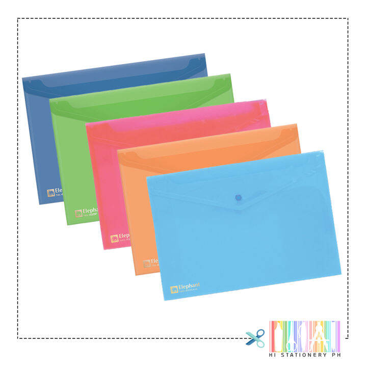 ELEPHANT Plastic Envelope with Snap Button Legal A4 | Lazada PH