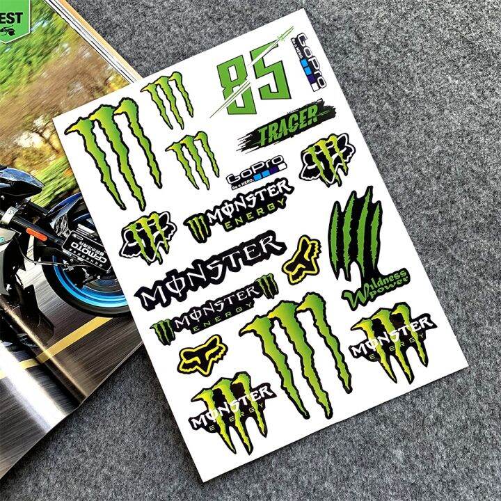 MonSter Energy Motorcycle Bike Motor Sticker Helmet Film Glossy Decal ...