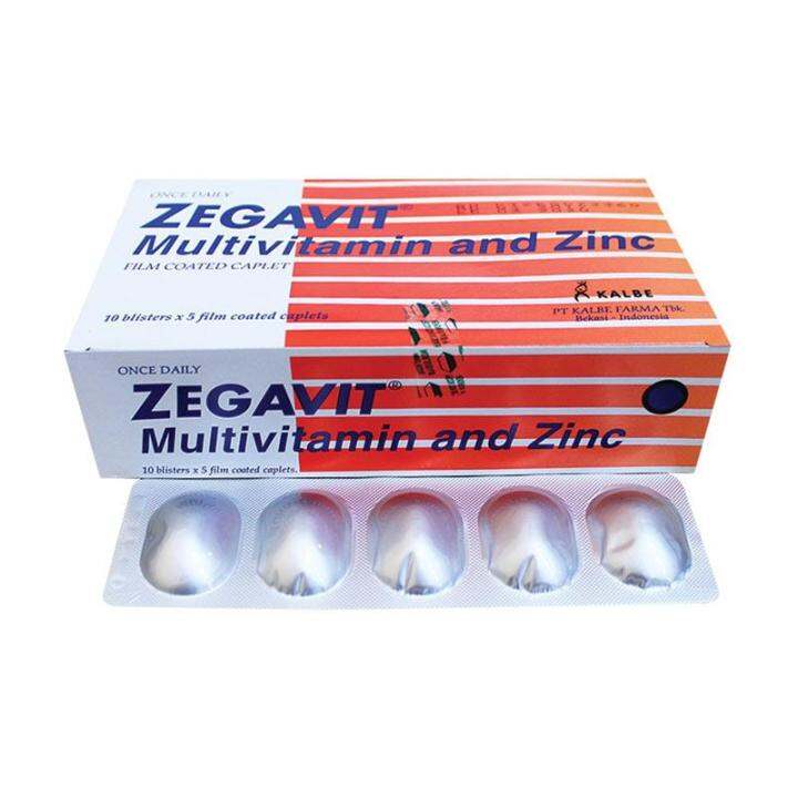 Zegavit vitamin dan zink 1 strip isi 5 tablet | Lazada Indonesia