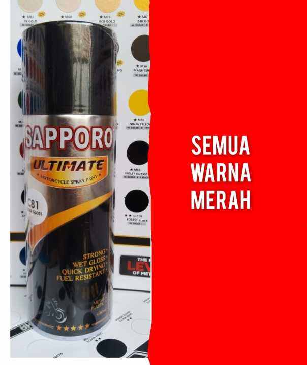 pilok pilox cat semprot cat spray sapporo ultimate 400ml varian merah ...