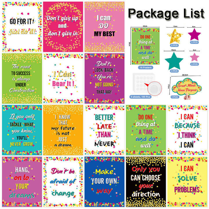Classroom Decorations English Motivational Posters for Primary Middle ...