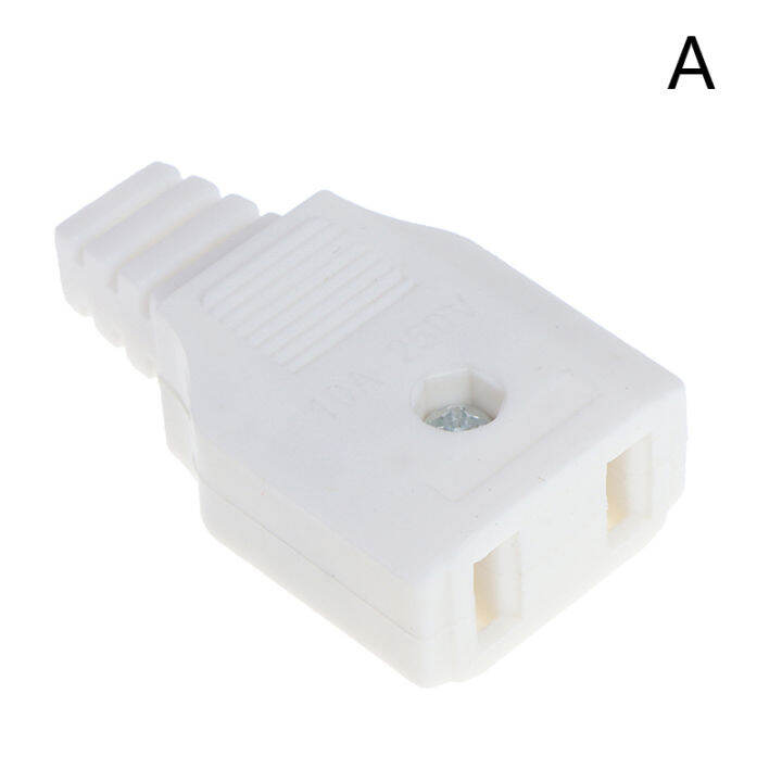 US 2 Flat Pin AC Electric Power Male Plug Female Socket Outlet Adapter ...