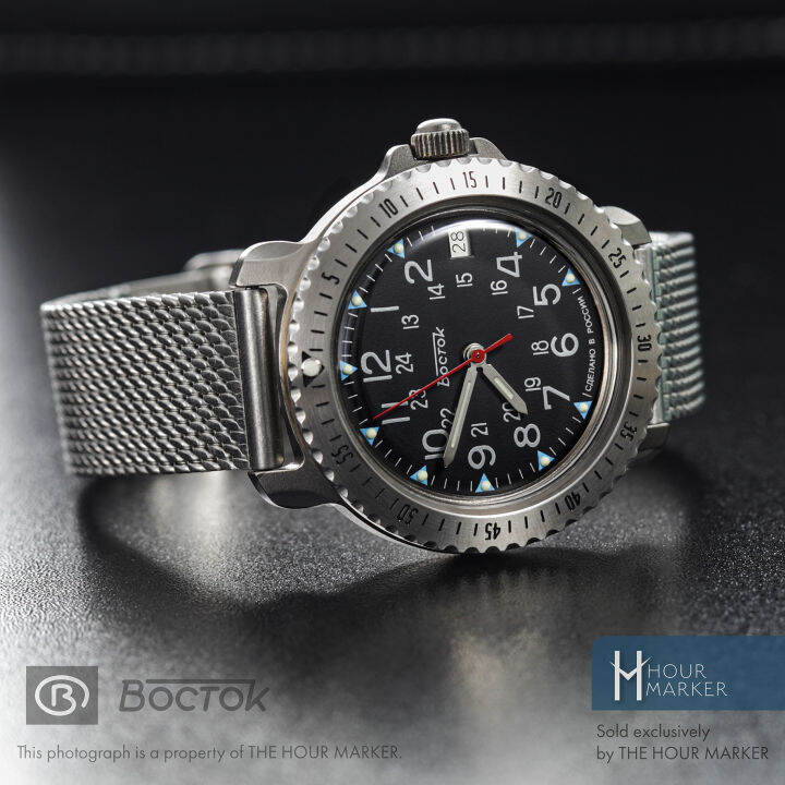 Vostok (Boctok) Komandirskie Custom Milanese Titanium Coated Mechanical ...