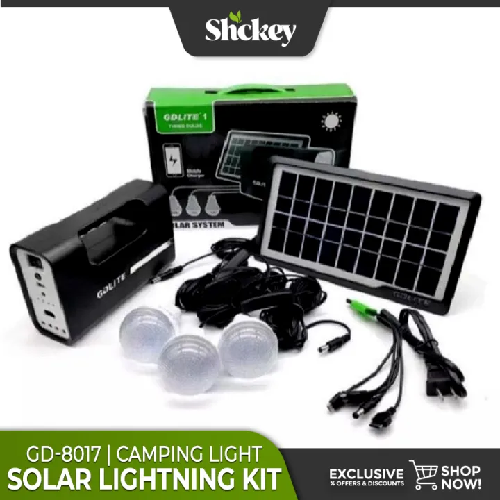 SHCKEY - GDLite GD-8017 New Solar Lighting System Kit | Lazada PH