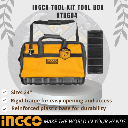 INGCO Tools 24" Industrial Tool Bag Tool Kit Tool Box Tool Storage ...