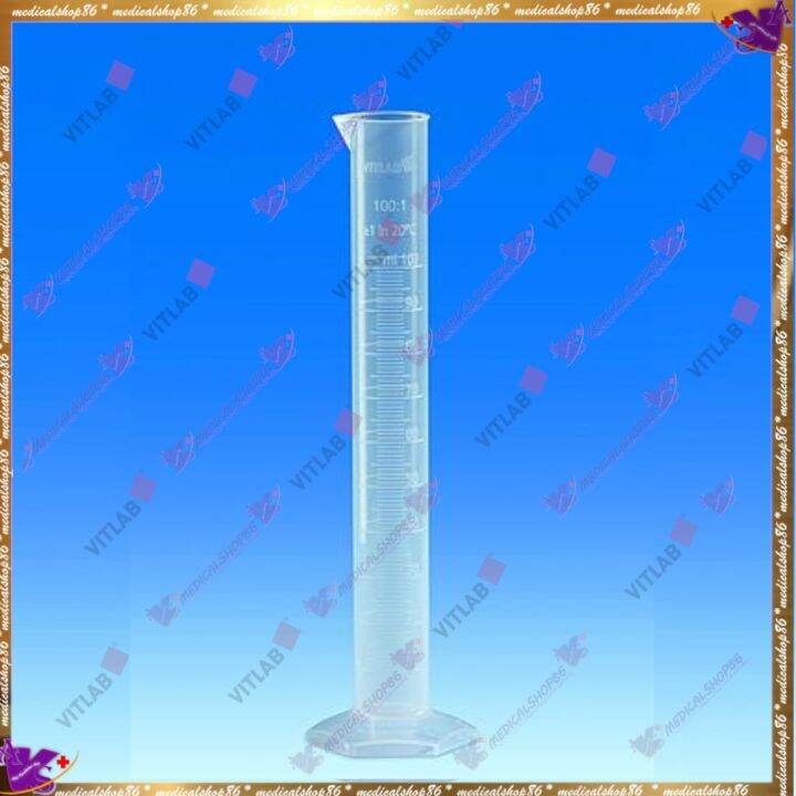 MEASURING CYLINDER, PP, 10mL/25mL/50mL/100mL/250mL/500mL/1L/2L, Class B. VITLAB (Gelas Ukur ...
