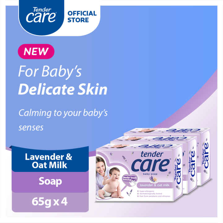 Tender Care Lavender & Oat Milk Hypo-Allergenic Baby Soap 115g, Pack of ...