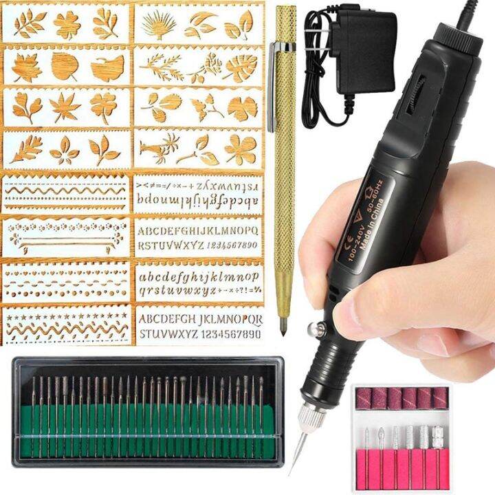Electric Engraver Pen,Engraving Tool Kit for Metal Glass Stones Ceramic ...