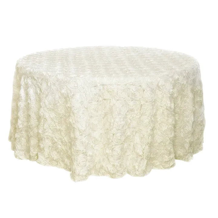 FLORAA AA®120ซม. กลม3D ผ้าปูโต๊ะผ้ากุหลาบผ้าคลุมโต๊ะงานแต่งงานงานเลี้ยง ...