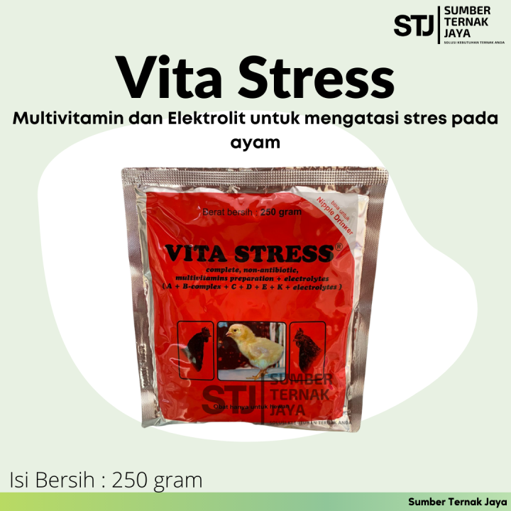 Vita Stress 250 gram Vitamin Anti Stress Ayam Multivitamin dan ...