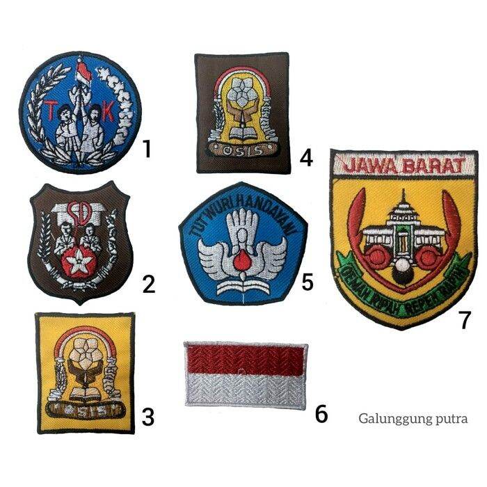 Atribut Seragam Sekolah bordir komputer logo TK SD SMP SMA PRAMUKA ...