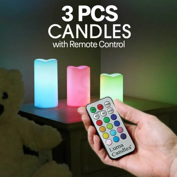Luma Candles Flameless Changing LED Light with Remote Control Timer ...