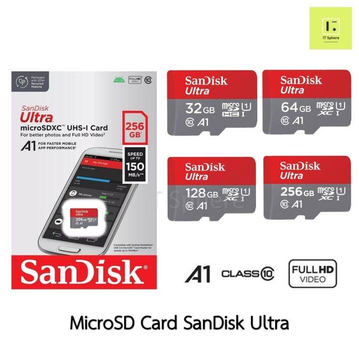 [ศูนย์ไทย] SanDisk Ultra Micro A1 U1 32GB 64GB 128GB 256GB 512GB SDSQUA4 SDSQUAB SDSQUAC memory ...