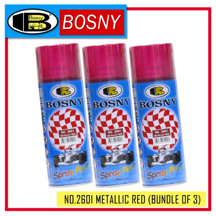 Bosny Spray Paint No. #2601 Metallic Red (Bundle of 3) | Lazada PH