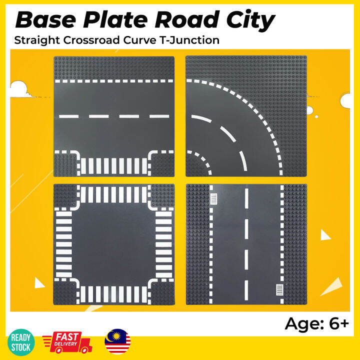 City Road Street Baseplate Block Straight Crossroad Curve T-Junction ...