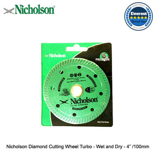Nicholson Diamond Cutting Wheel Turbo - Wet and Dry - 4"/ 100mm | Lazada PH