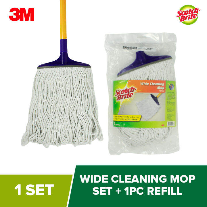 3M Scotch Brite Wide Cleaning Mop Set + 1PC Extra Refill | Lazada PH