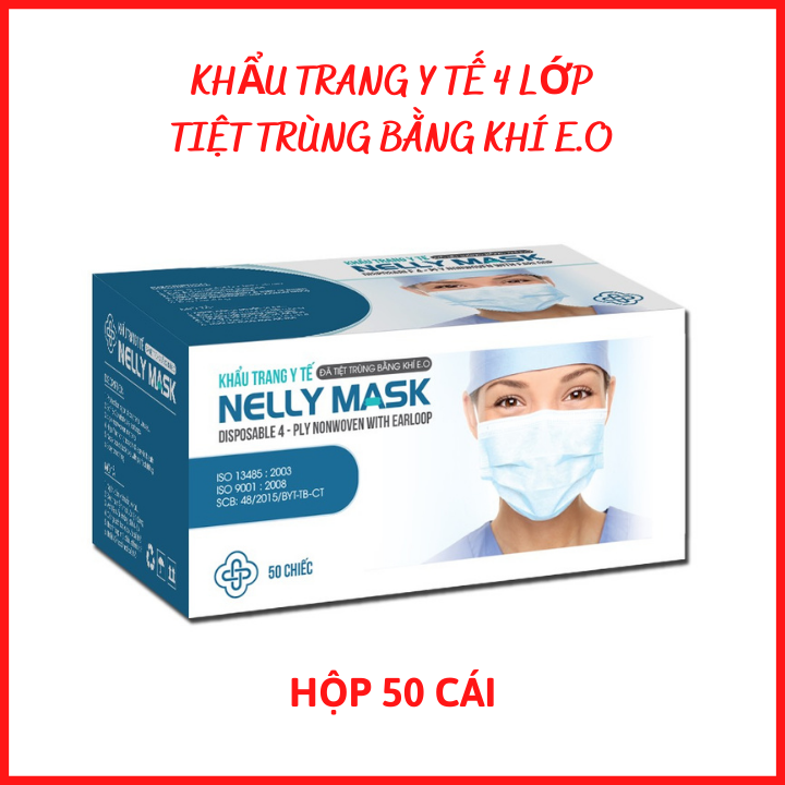 Khẩu Trang Y Tế Giấy Kháng Khuẩn 4 Lớp NELLY MASK Màu Xanh - Khẩu Trang ...