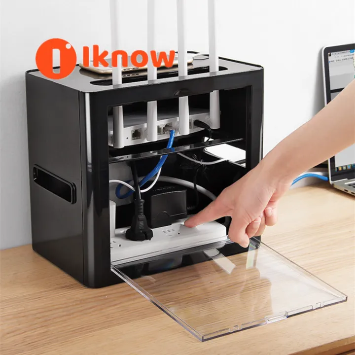 I know Two floors Cable Management Boxes Organizer, Large Storage Wires ...