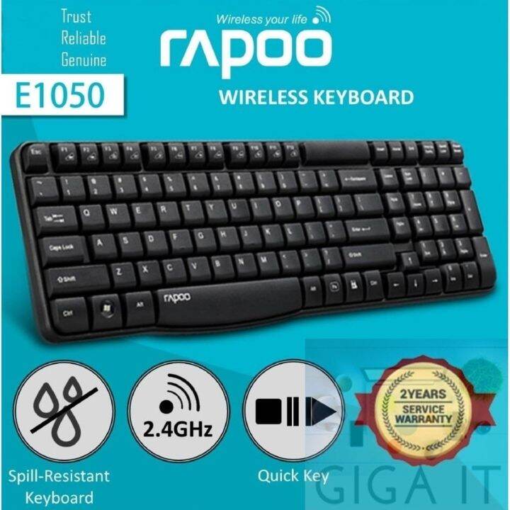 Rapoo E1050 Keyboard Wireless คีย์ไทย / ENG ประกันศูนย์ 2 ปี | Lazada.co.th