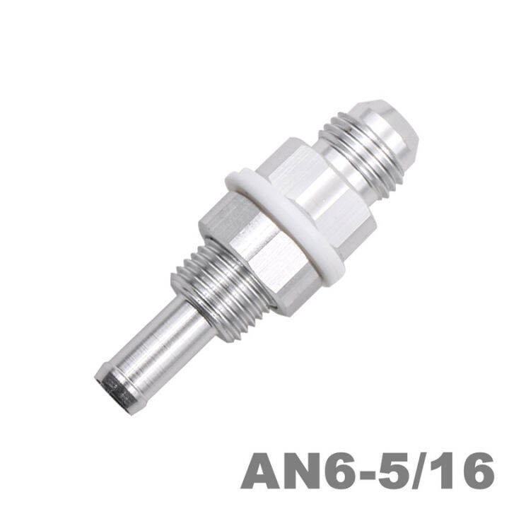 6AN Straight to 5/16 inch Hose Barb Double Fuel Pump Tank Fitting ...