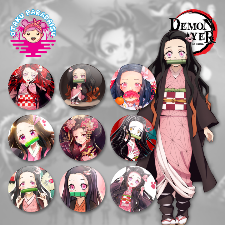 Demon Slayer Kimetsu No Yaiba Nezuko Anime Button Pins / Badge / Brooch ...