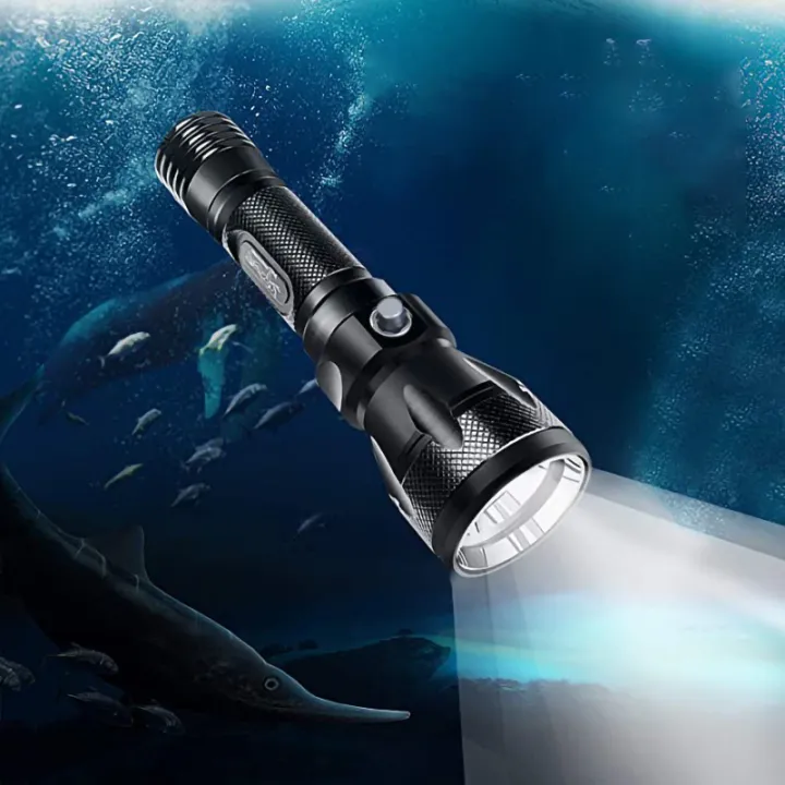 D2 LED Underwater Scuba Lamp Diving Flashlight IPX8 edc Torch Diving ...