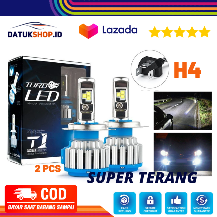 1 SET LAMPU LED TURBO H4 DEPAN MOBIL HEADLIGHT / SUPER BRIGHT (AVANZA ...