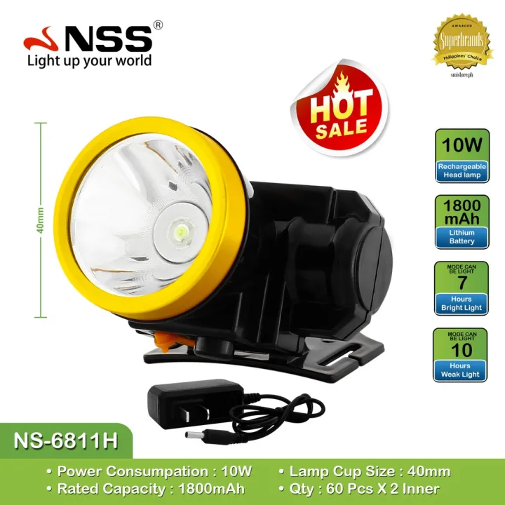 Nss light LED head l 1W rechargeable lithium battery super bright ...