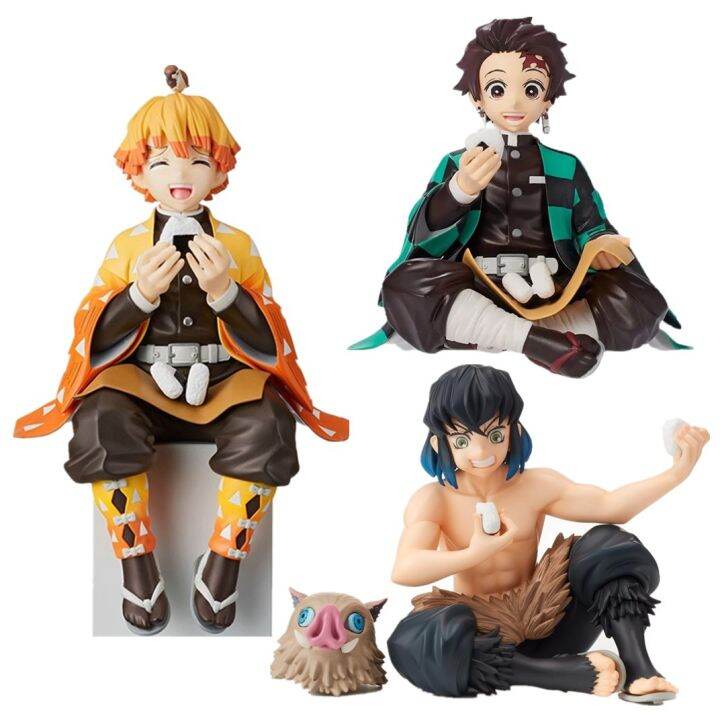 10cm Anime Demon Slayer Figure Kamado Tanjirou Agatsuma Zenitsu Eat ...